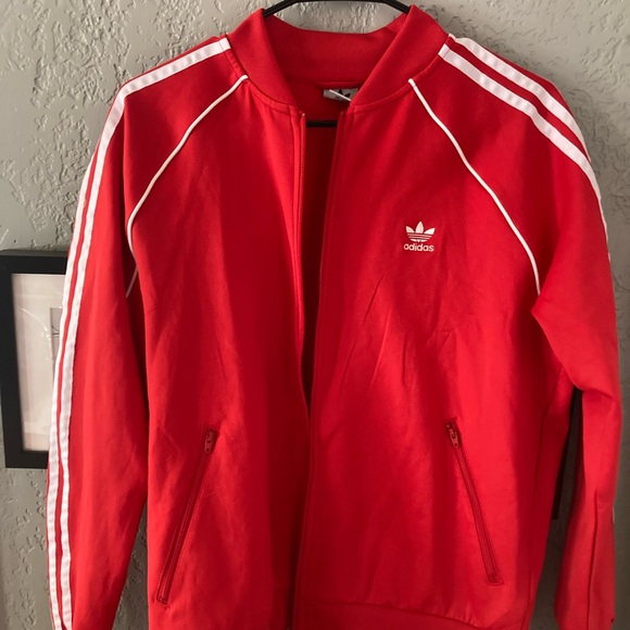 adidas | Jackets & Coats | Adidas Red Track Suit Jacket Size L | Poshmark